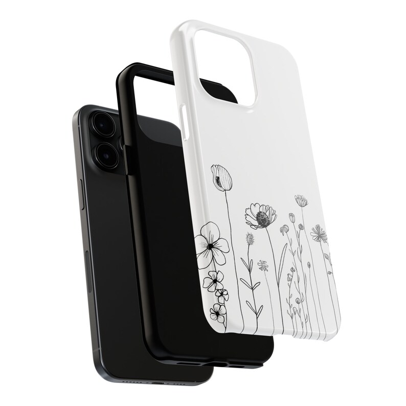 IPhone 15 Pro Max Tough Case Sketch Wild Flower Spring Cute Flora ...