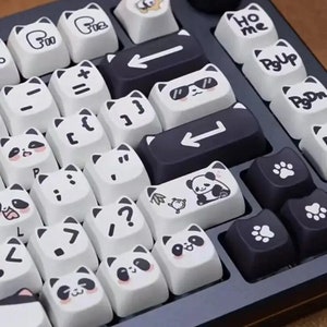Cute Red Panda Keycap, Cute Animal Keycap Set 142PCS, MAO Keycaps, PBT ...