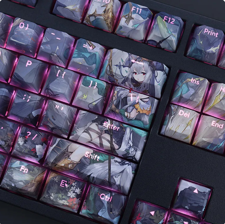 Kawaii Backlit Keycap Set, Anime Keycap Set Backlit, 108key Keycap ...