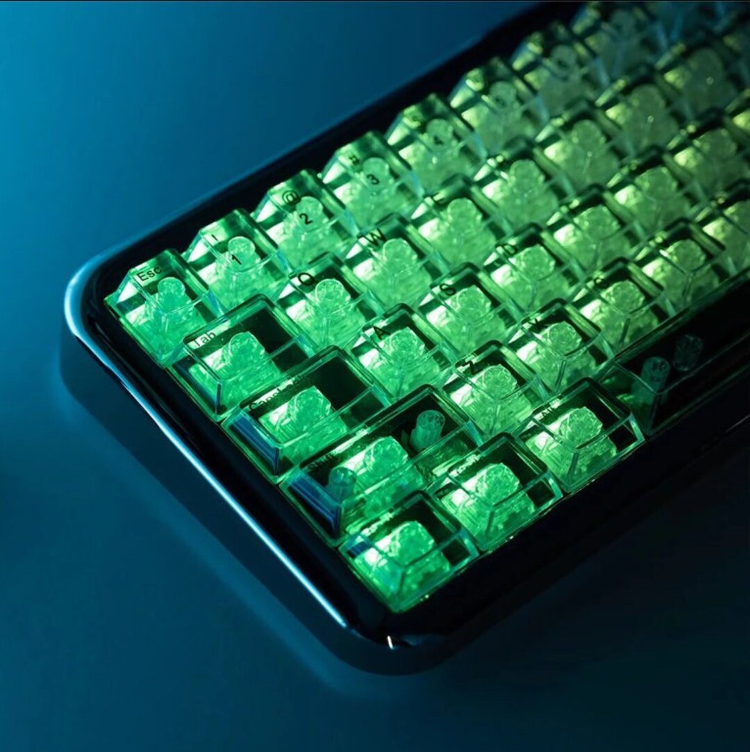 125PCS Cherry Transparent Keycaps Set, Crystal Ice Keycaps Mechanical ...