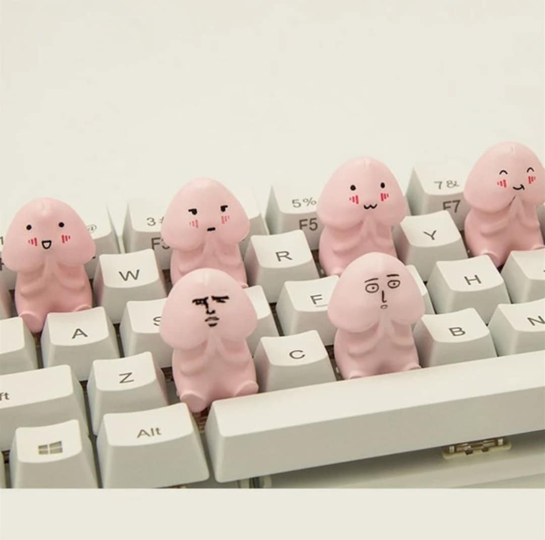 Cute Keycap Pink, Cute Weenie Keycap, Keycaps Artisan, PVC Keycap ...