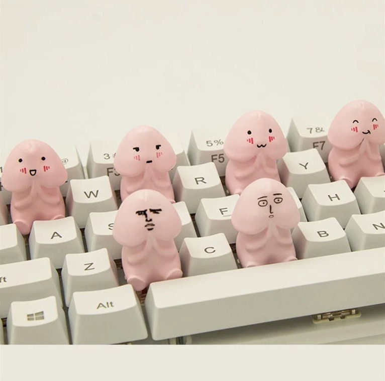 Cute Keycap Pink, Cute Weenie Keycap, Keycaps Artisan, PVC Keycap ...