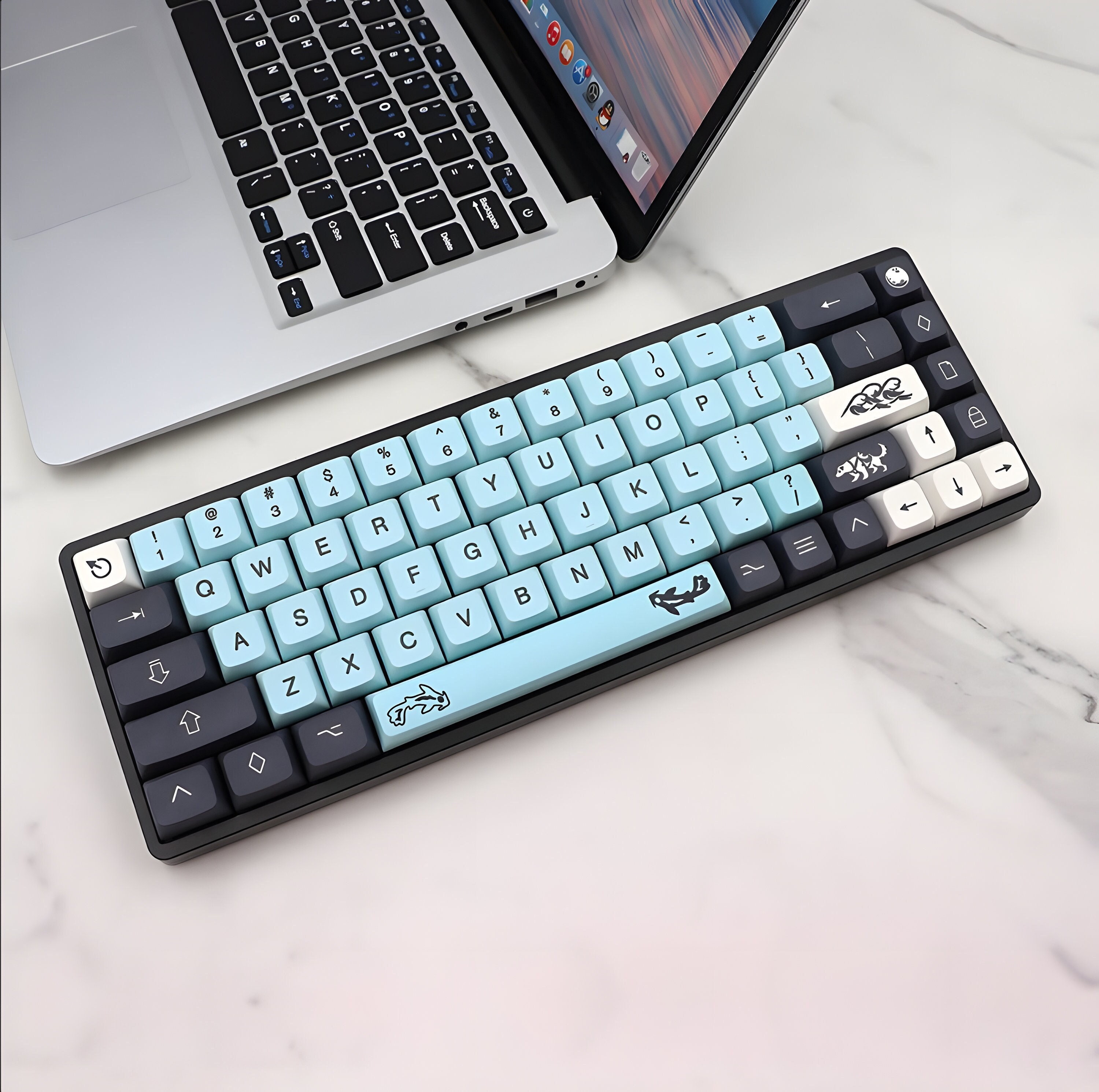 Shark Keycaps Set Blue, ISO Keys, Alice Split Series Spacebar Key XDA ...