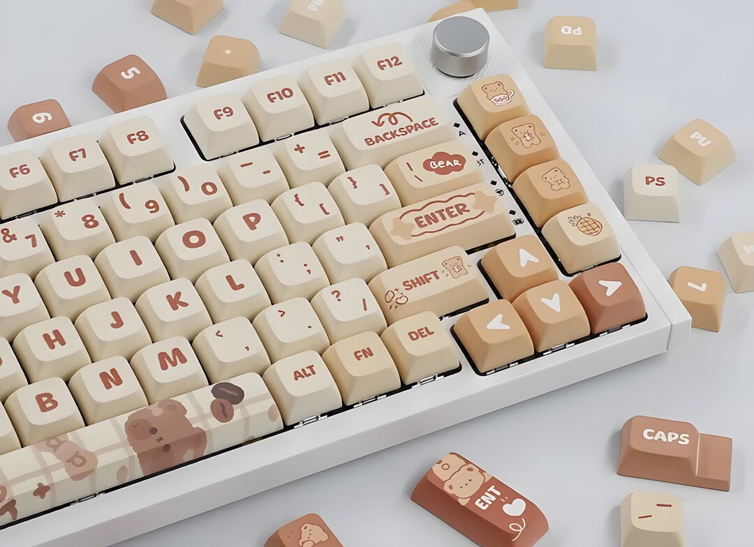 Cute Bear Gradient ISO PBT Xda Keycap Set for Mechanical Keyboard ...
