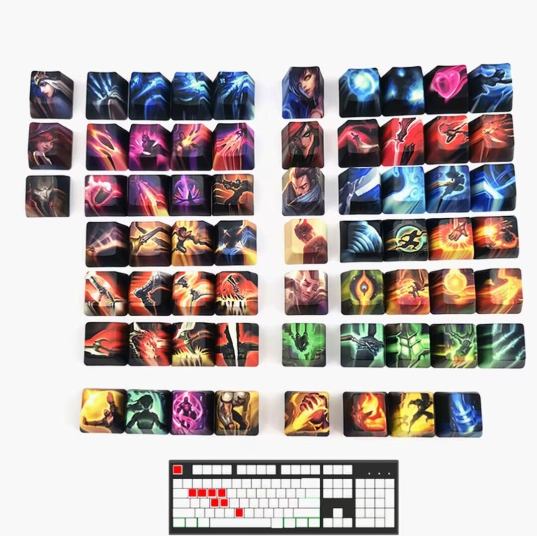 LOL Keycaps League of Legends Characters Game Skill Custom Dye-sub PBT ...