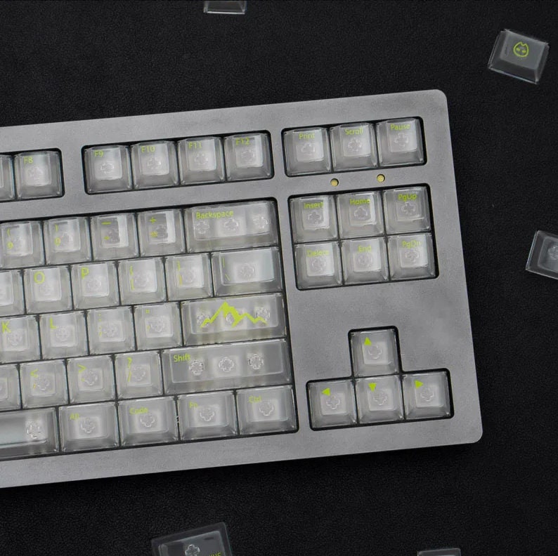 White Clear Translucent Backlight Keycap Set for Mechanical Keyboard ...