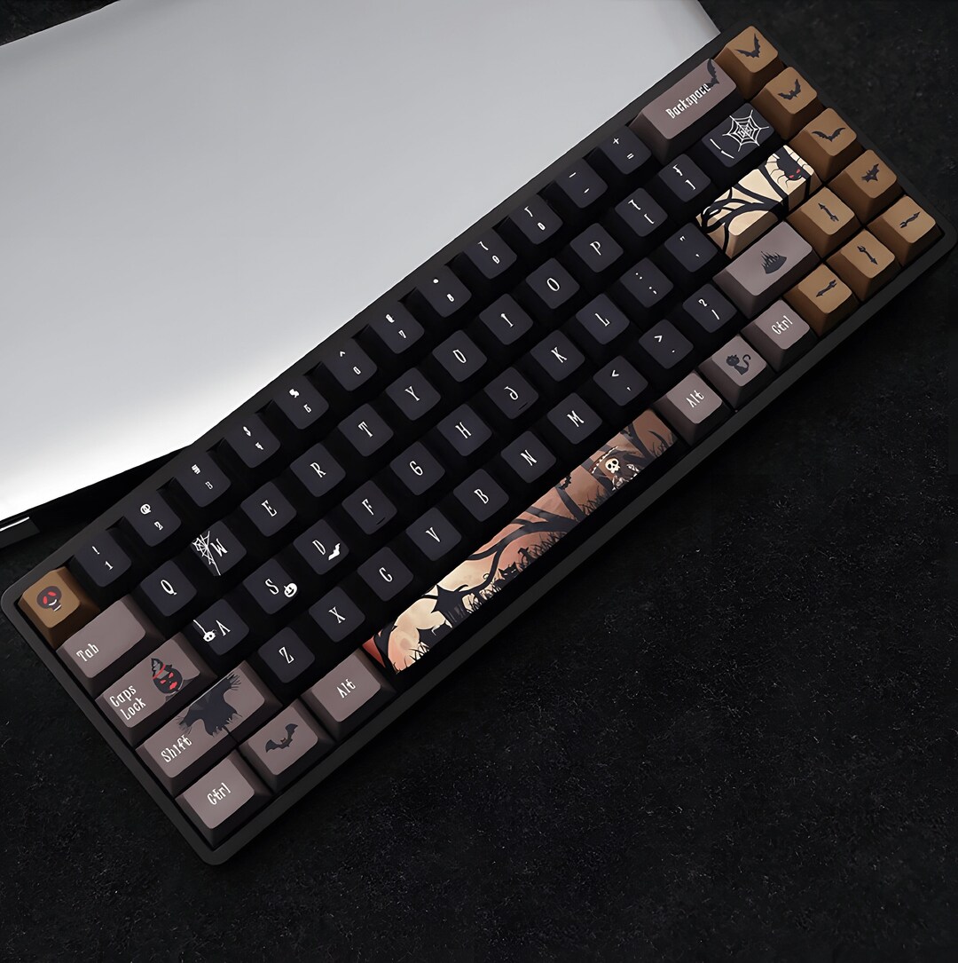 136 Keys Retro Keycap Set ,skull Keycap Set, Brown Keycaps, PBT ...