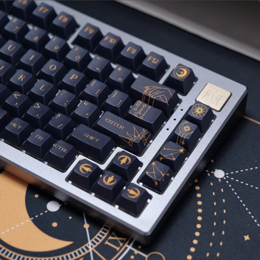 Celestial Starry Night Sky Keycap Set, Gaming Keycaps for Mechanical ...