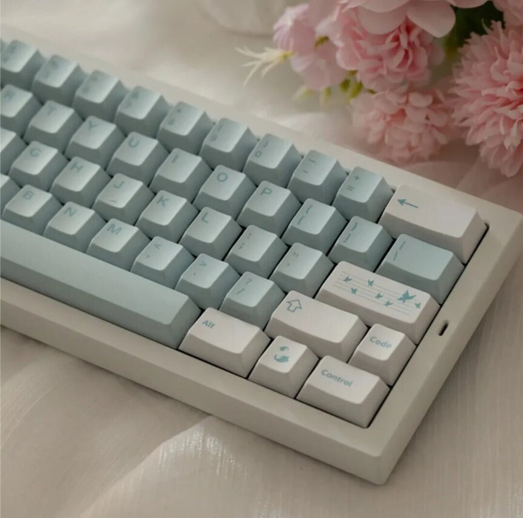 Pastel Blue Wind Sky Keycap Set, Keycaps for Mechanical Keyboard, PBT ...