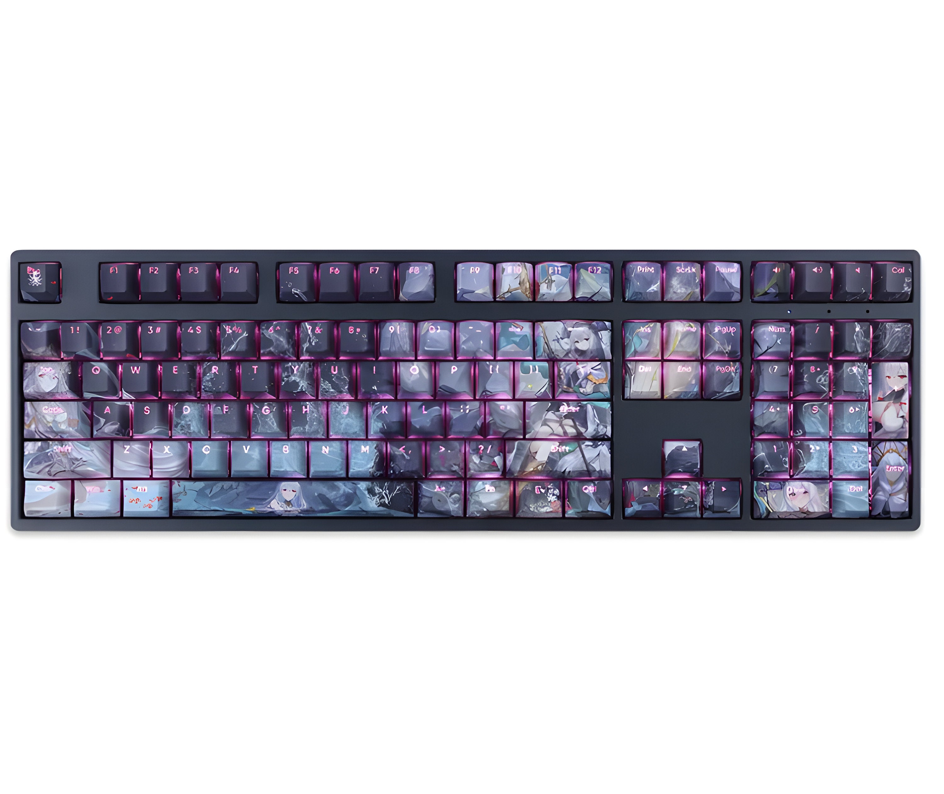Kawaii Backlit Keycap Set, Anime Keycap Set Backlit, 108key Keycap ...