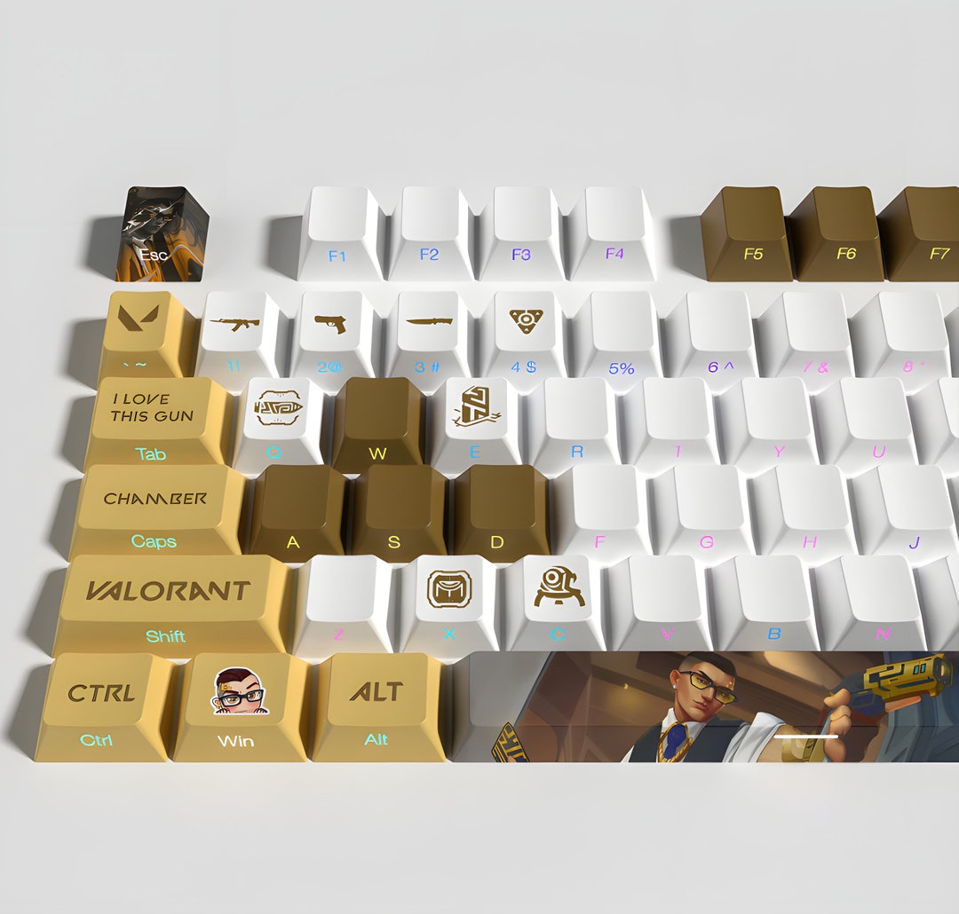 Valorant Chamber Keycaps Valorant Backlit Full Keycap Set OEM Profil ...