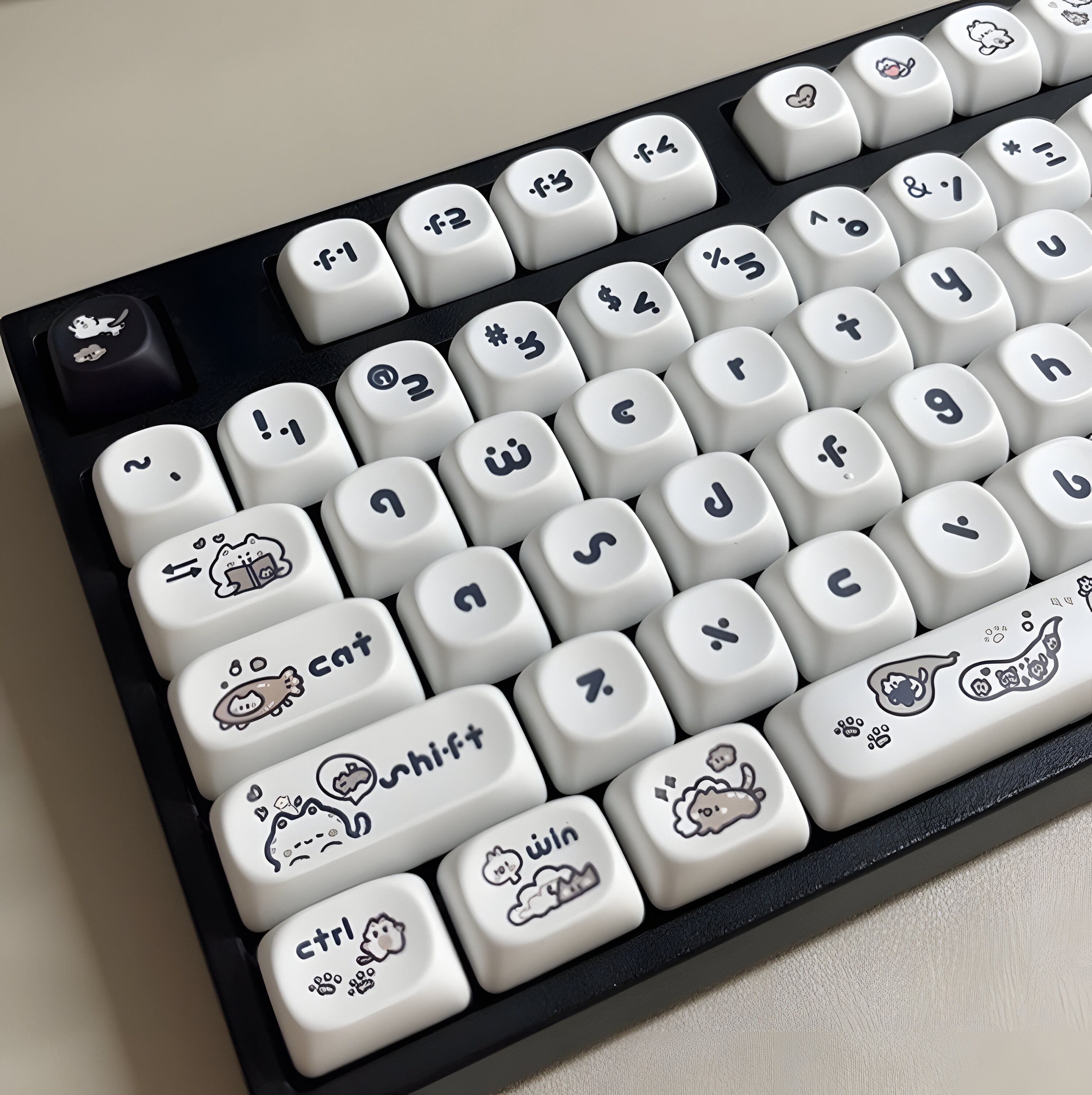 Happy Kitten Keycap Set, MOA Profile, Cute Art, PBT, Cherry MX Stem ...