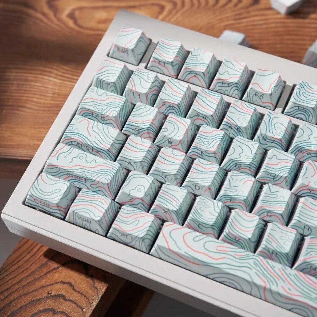 White Canyon Keycap Set, Side Print Keycap Set, Waves Backlit Keycap ...
