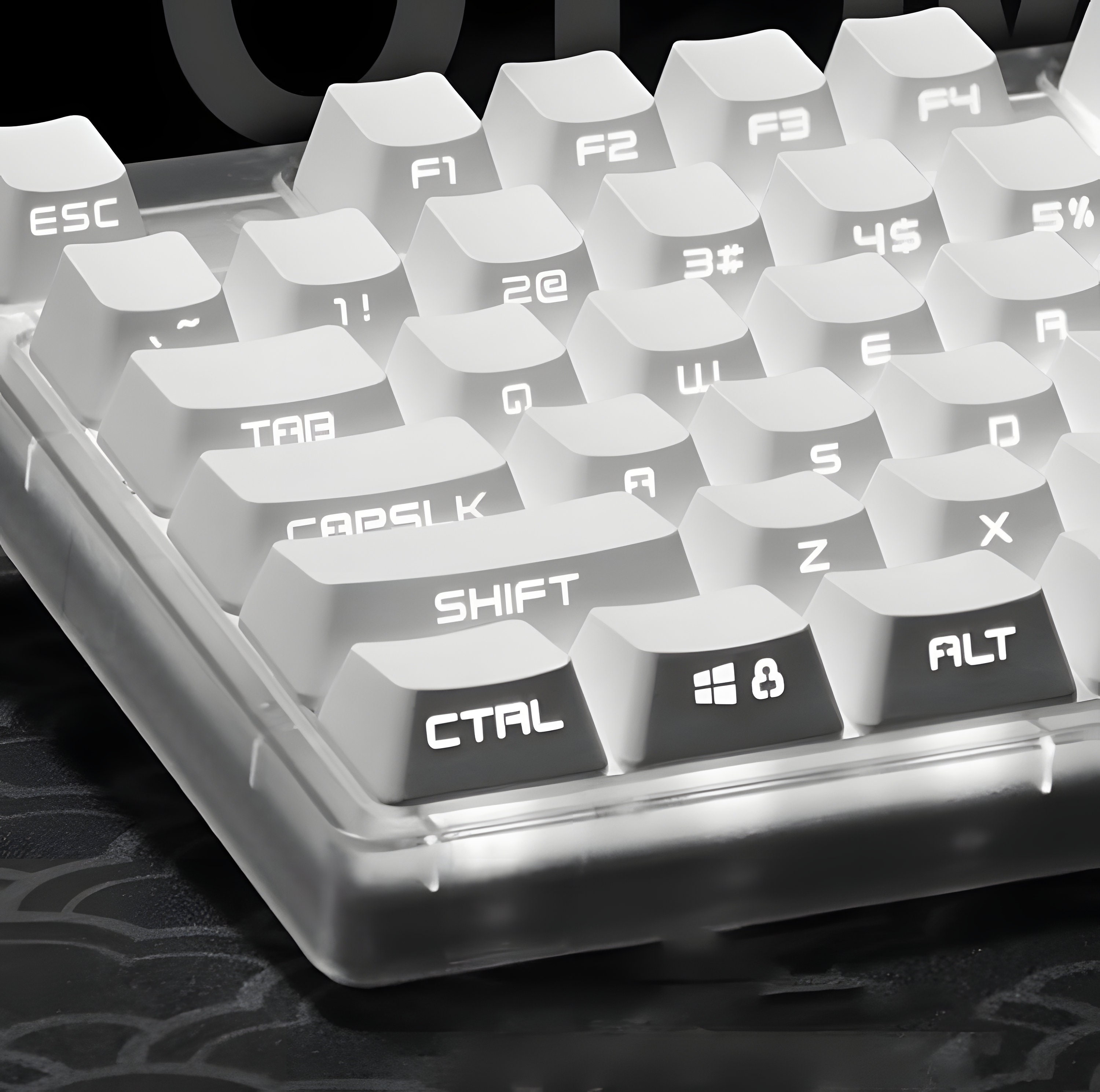 Minimalist Black Backlight Keycap Set-131 Keys, Matt Black Keycap Set ...
