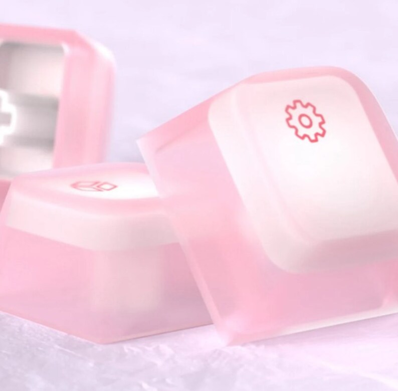 Silicone Keycaps Set, Backlit Cherry Profile, Pink Black White Purple ...