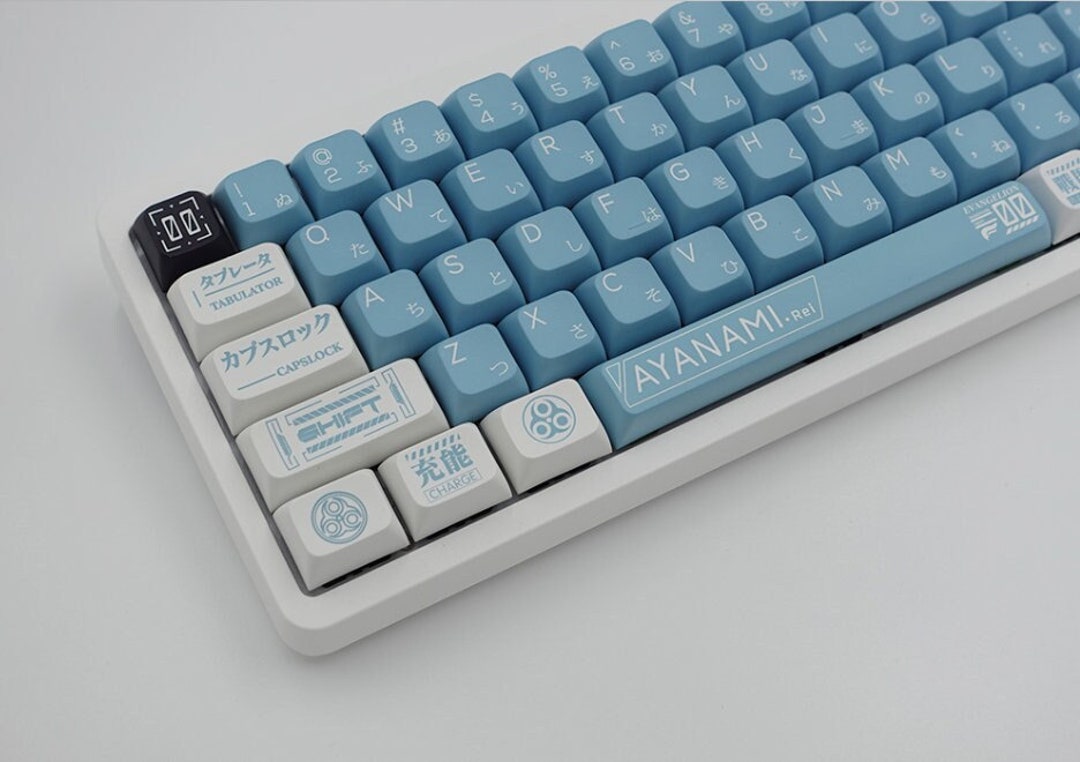Cool Blue EVA Unit-00 Mecha PBT XDA Keycap Set for Mechanical Keyboard ...
