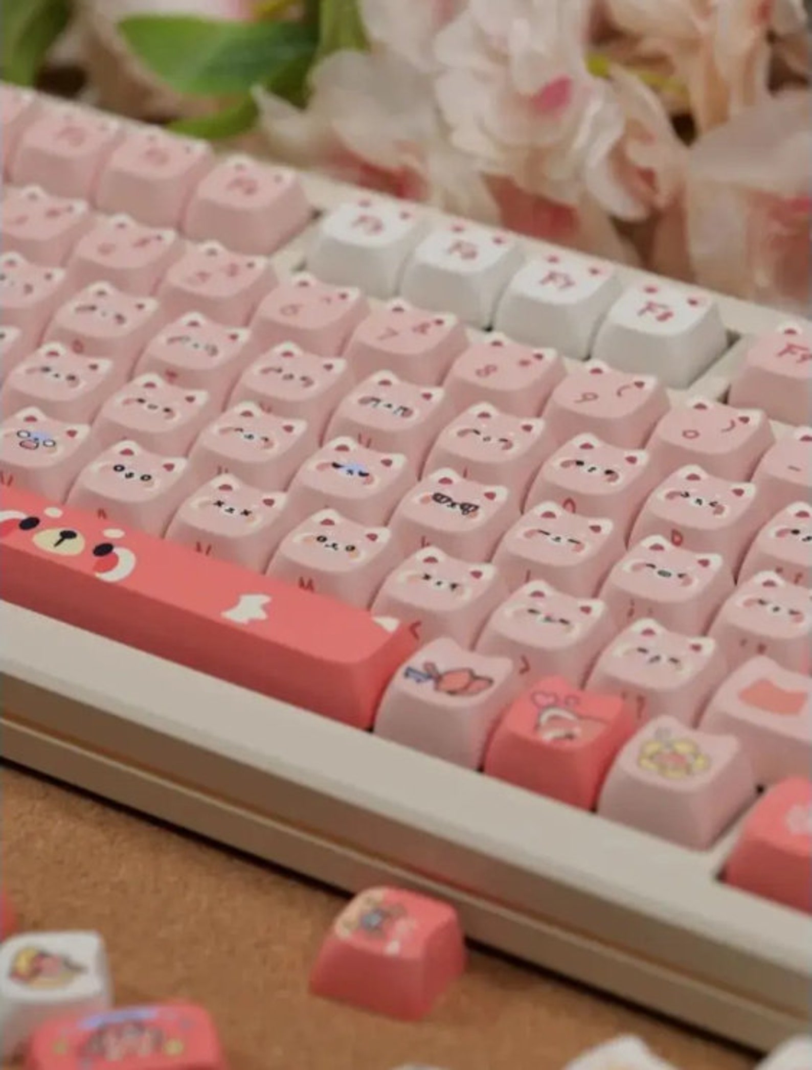 Cute Red Panda Keycap, Cute Animal Keycap Set 142PCS, MAO Keycaps, PBT ...