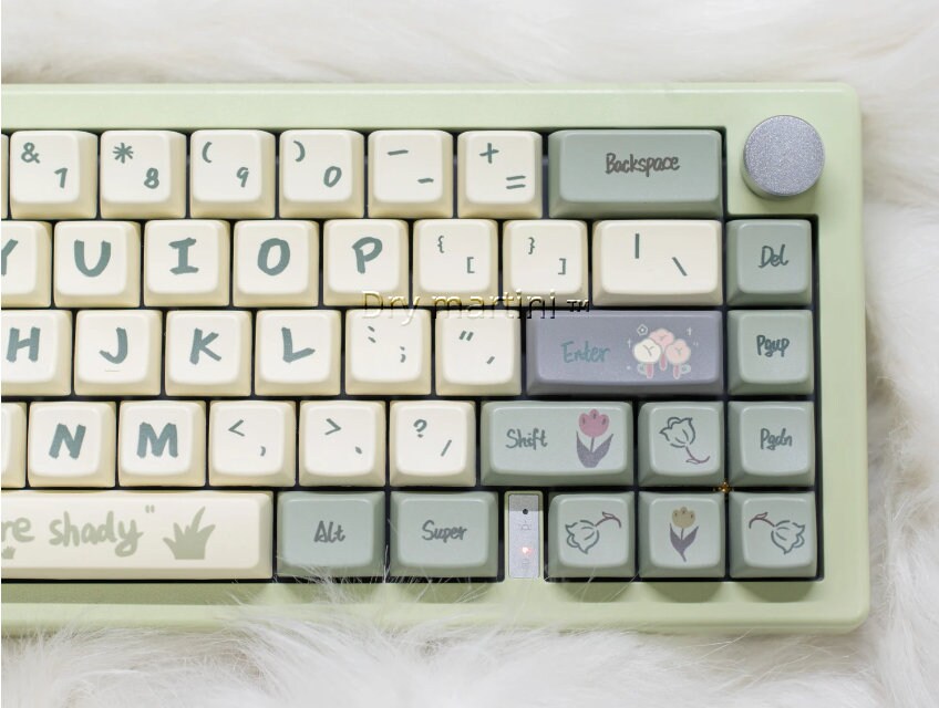 140keys Botanical Garden Keycap Set, Plant Keycaps, Floral Cute Keycap ...