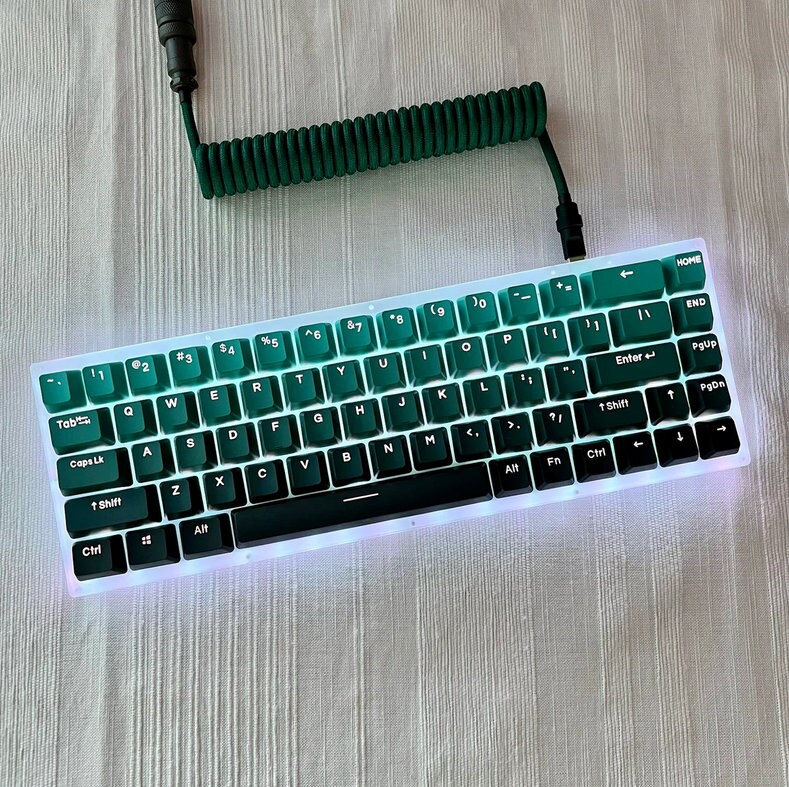 Green Keycap Set, OEM Profile, Shine-through, PBT, Cherry MX Stem ...