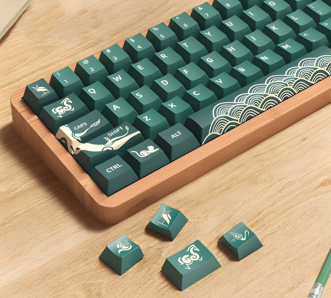 Forest Keycaps Set 158pc 138pc, Green Keycaps, ISO Keycaps 6.25u 7u ...