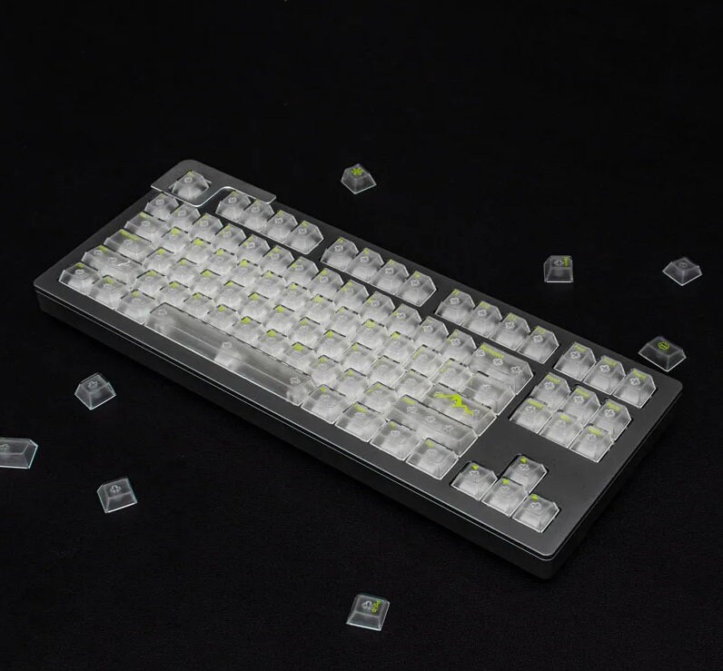 White Clear Translucent Backlight Keycap Set for Mechanical Keyboard ...