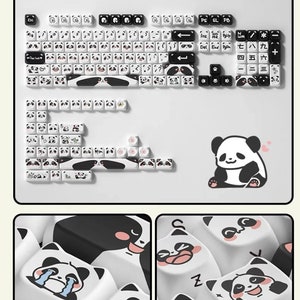 Cute Red Panda Keycap, Cute Animal Keycap Set 142PCS, MAO Keycaps, PBT ...