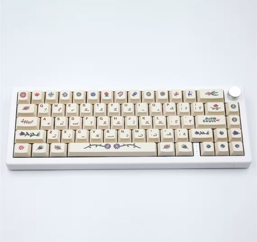 Voynich Manuscript Keycap Set-135 Keys, Beige PBT Keycap Set, Hand ...