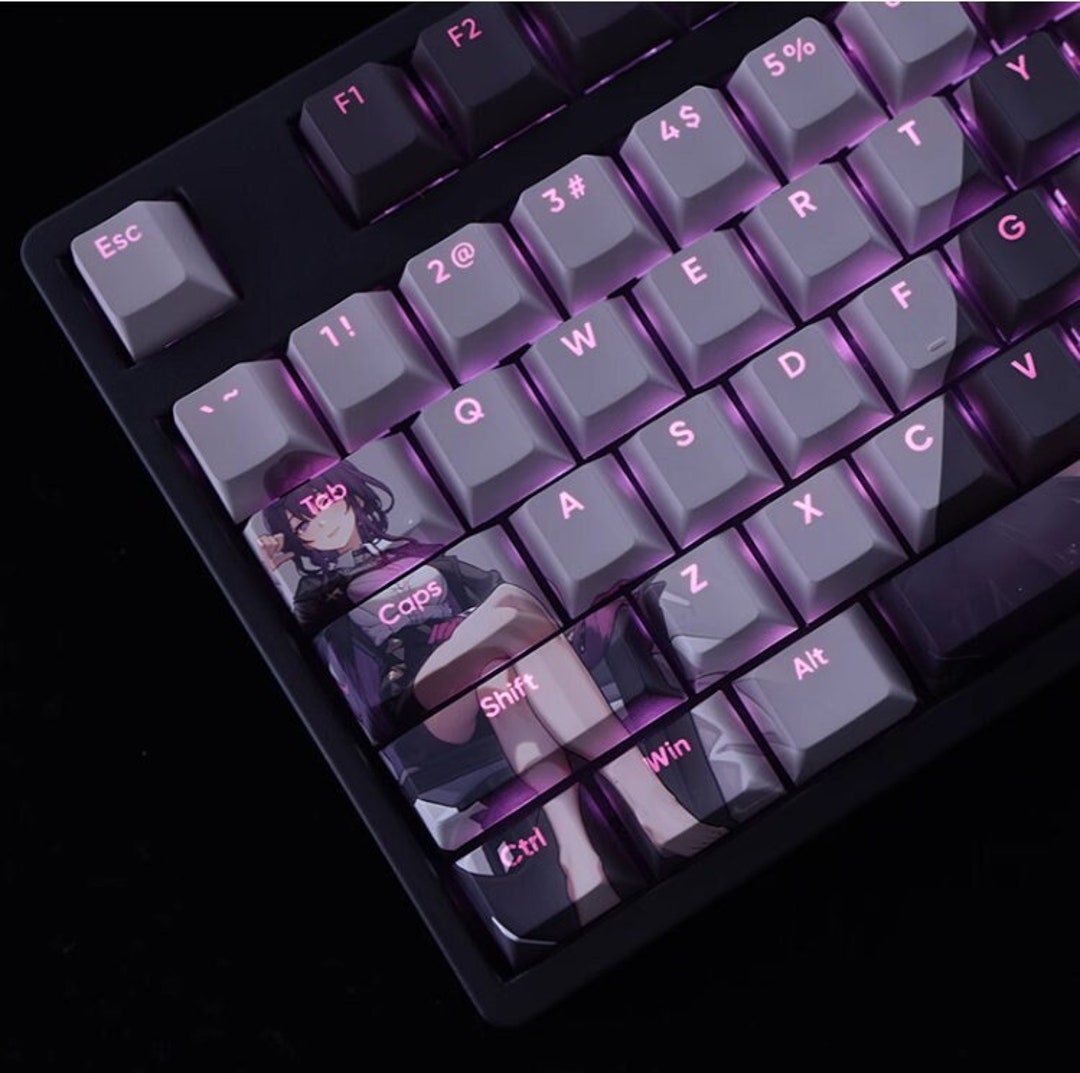 High Res Honkai, Star Rail Kafka Keycap Set, Backlit Keycaps Set, 108 ...