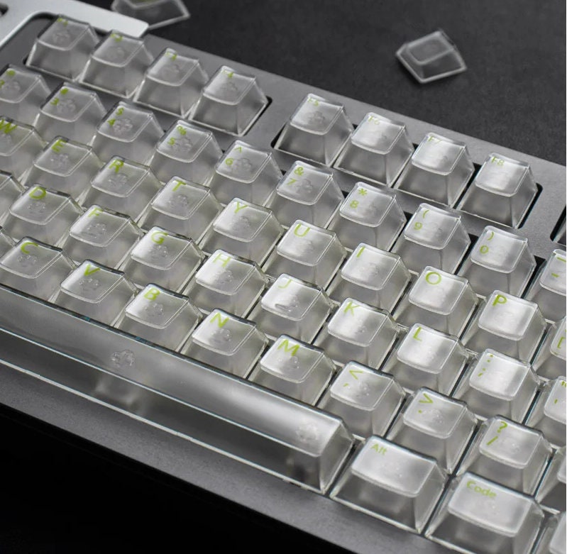 White Clear Translucent Backlight Keycap Set for Mechanical Keyboard ...
