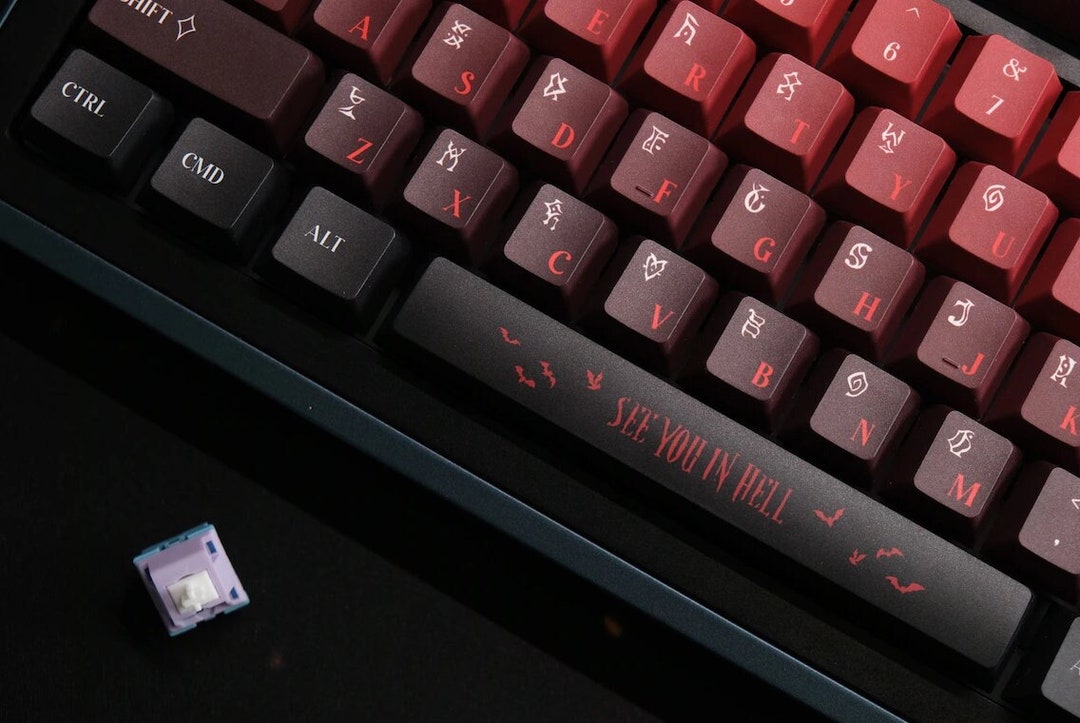 Cool Red Gradient Blood Keycap Set, PBT Cherry Keycap T for Mechanical ...