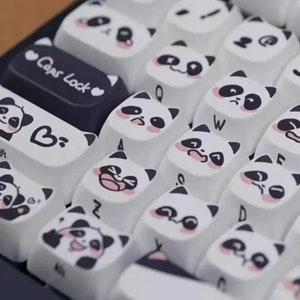 Cute Red Panda Keycap, Cute Animal Keycap Set 142PCS, MAO Keycaps, PBT ...