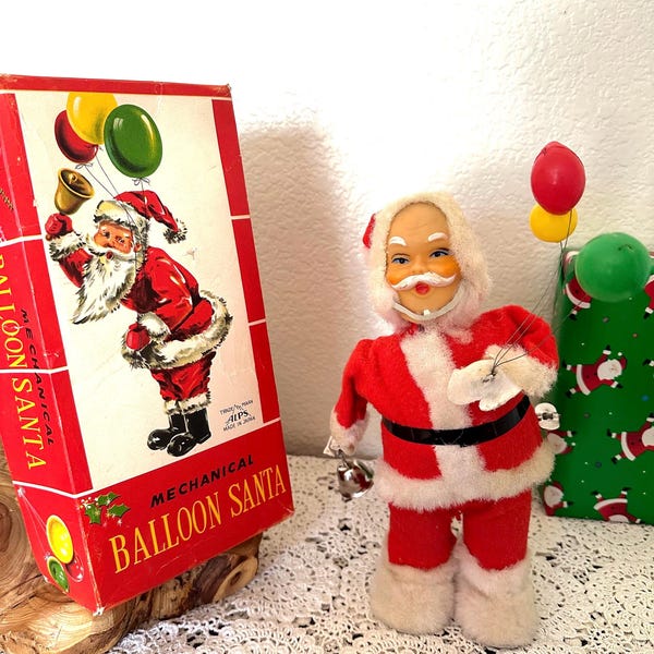 Vintage Wind up Santas - Etsy