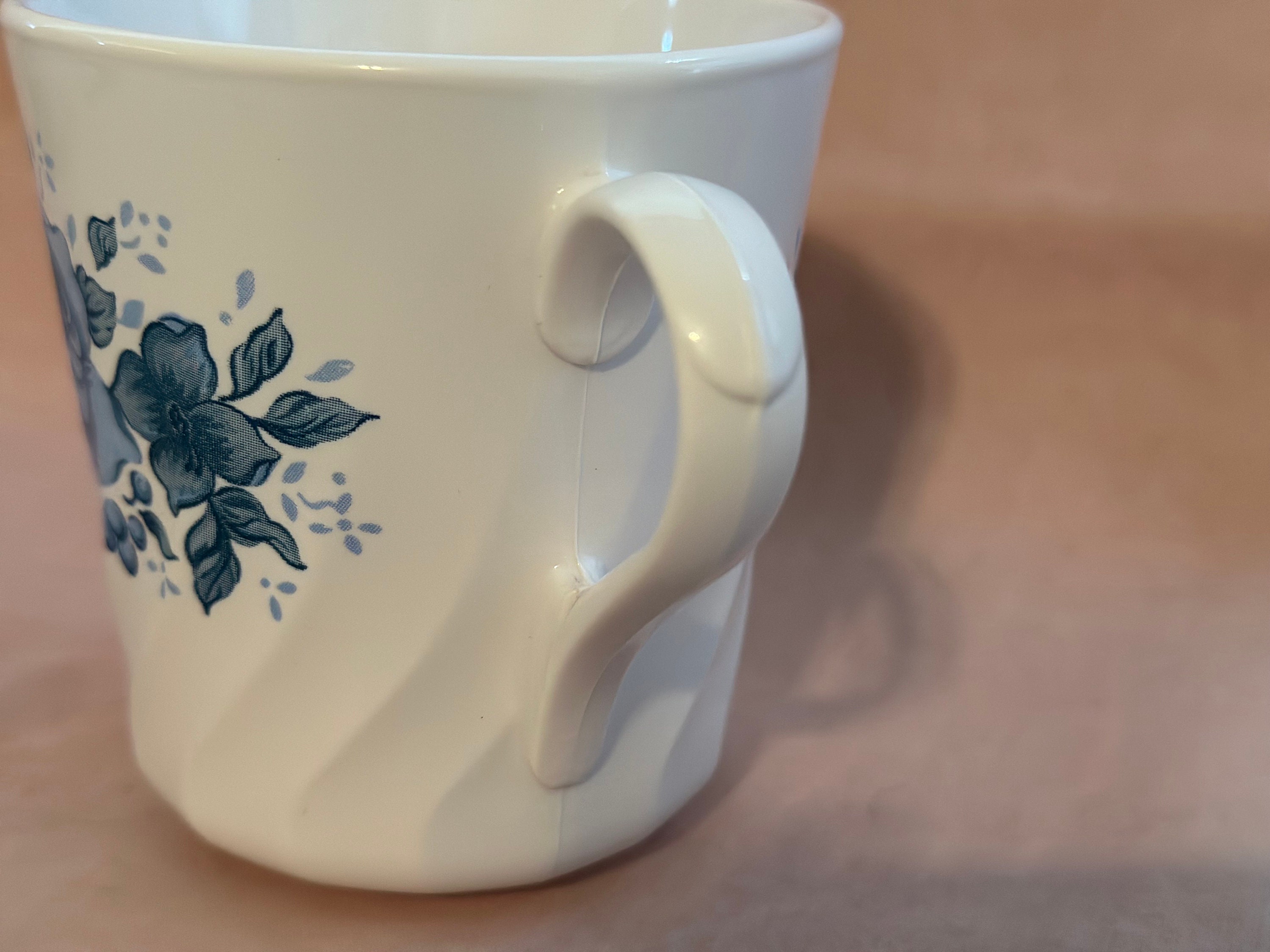 Corning Ware Vintage Blue Velvet Rose Swirl Mug, Vintage Kitchen Decor ...