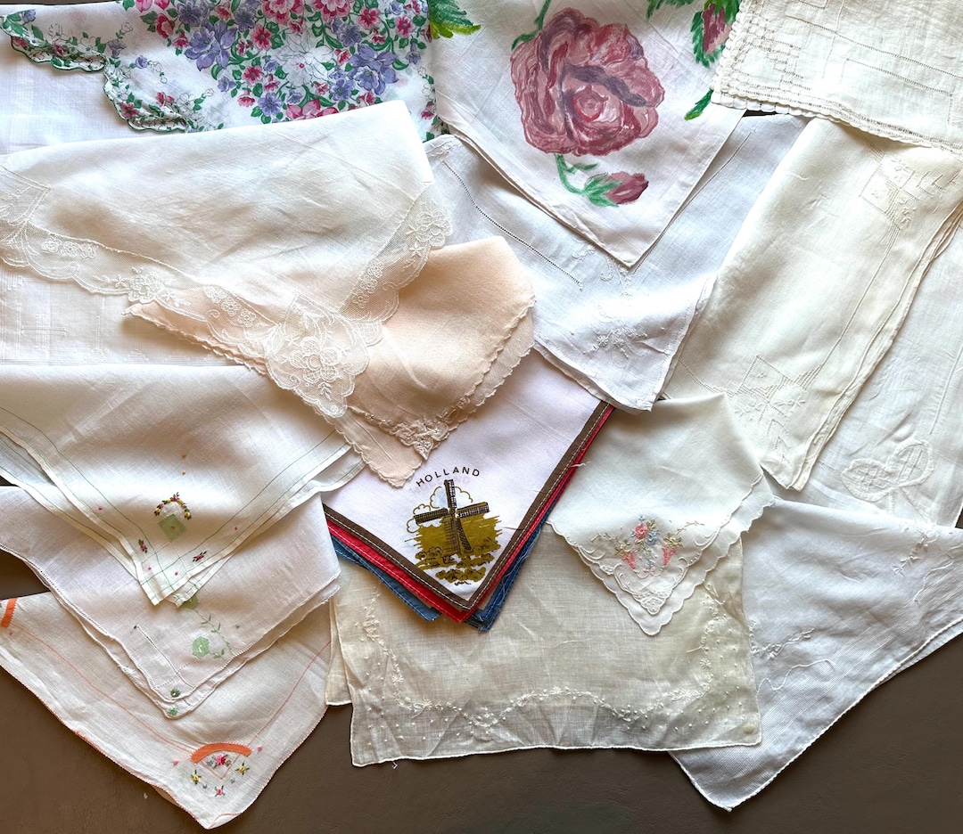 Vintage Hankies, Antique Handkerchiefs, Embroidered and Lace Hankies ...