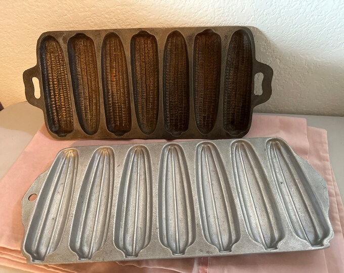 Vintage Cast Iron or Cast Aluminum Corn Bread Pan, Antique Bread Pan ...