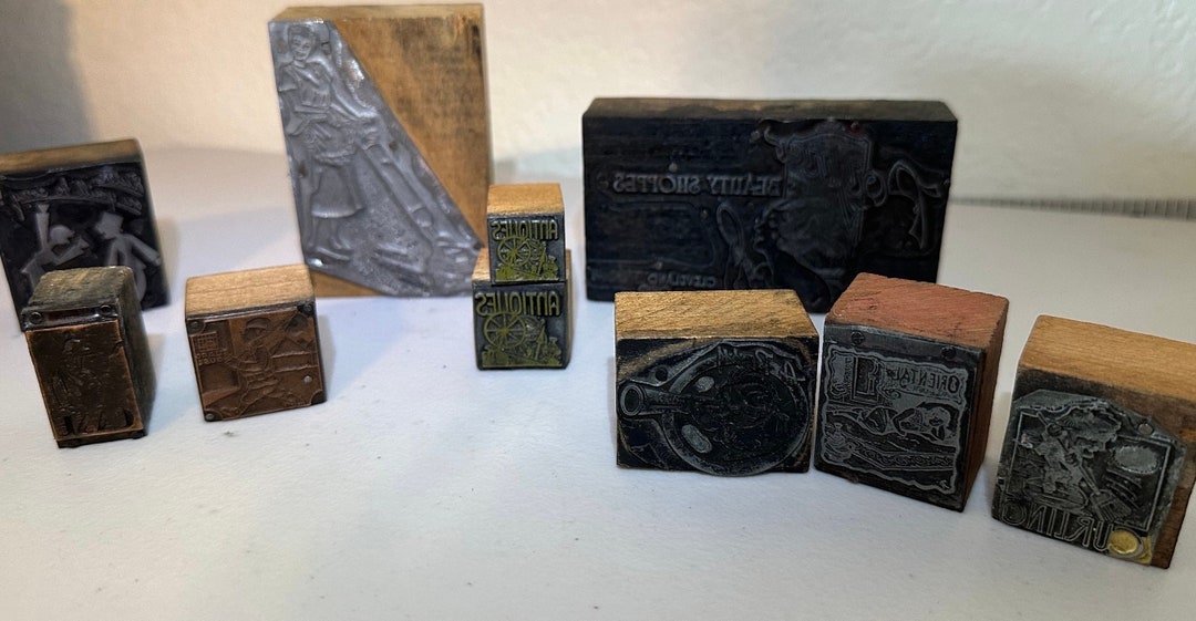 Antique Letter Press Blocks, Print Press Blocks, Mid Century Modern ...