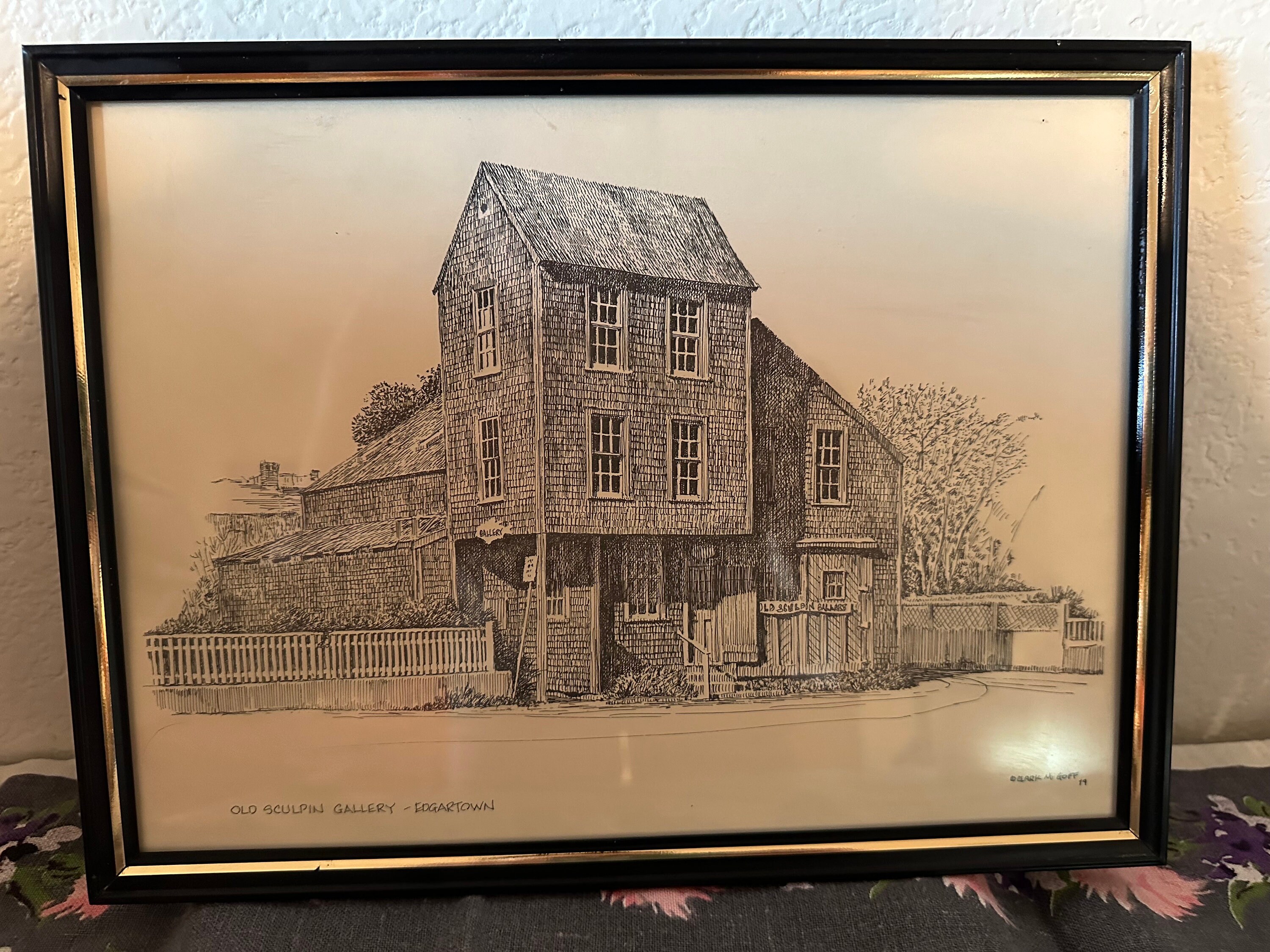 Vintage CM Goff Pen Drawings, Coastal Artwork, Sailboat and Lighthouse ...