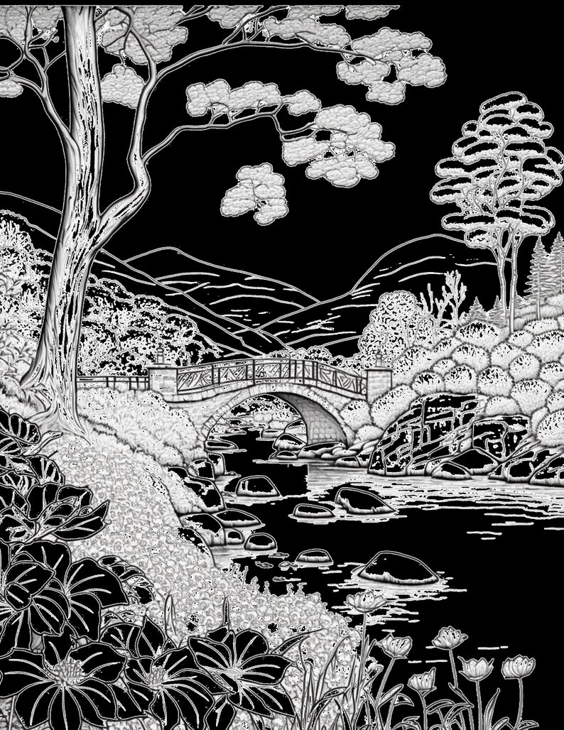81 Scenery Colouring Pages: Adults / Children Digital Colouring Book ...