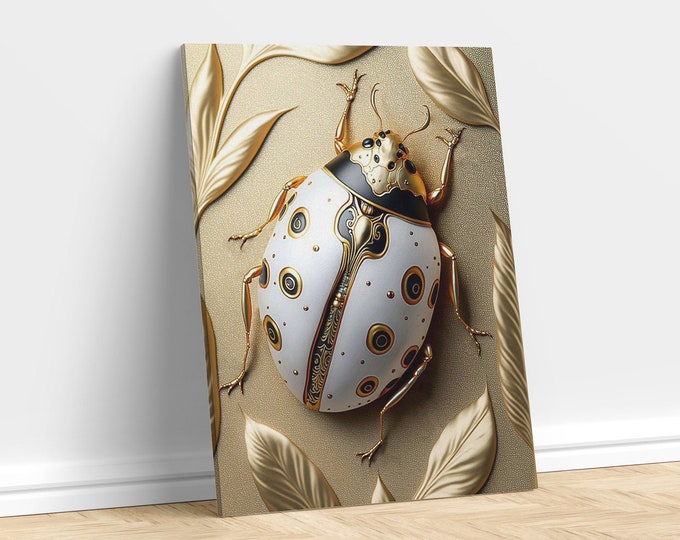 Ladybugs and Butterflies Stretched Canvas Gallery Print Artwork of ...