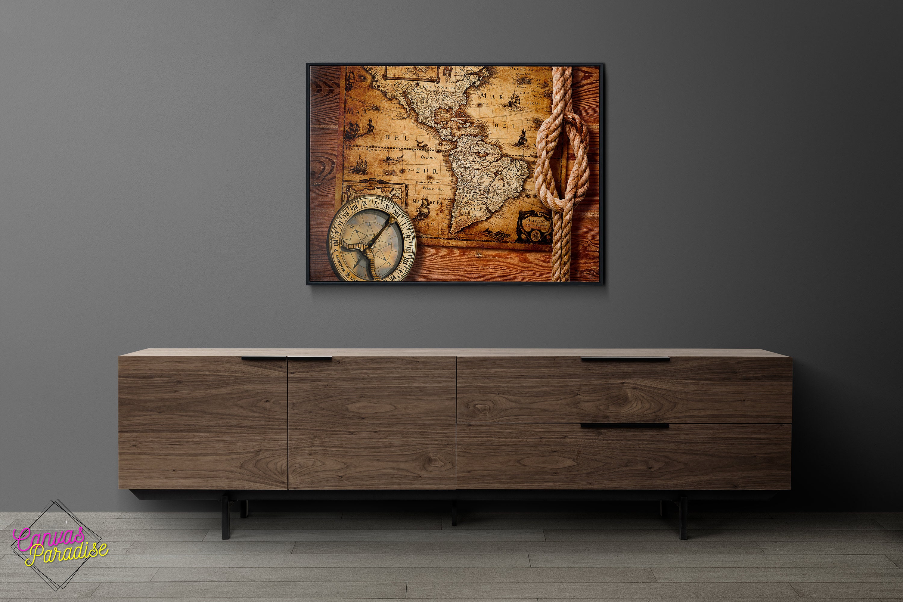 History Map of Ancient America Map Canvas, Compass Canvas, Treasure ...