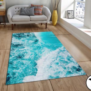 Ocean Rug, Beach Rug, Wave Sea Rug, Nautical Mat, Summer House Decor ...