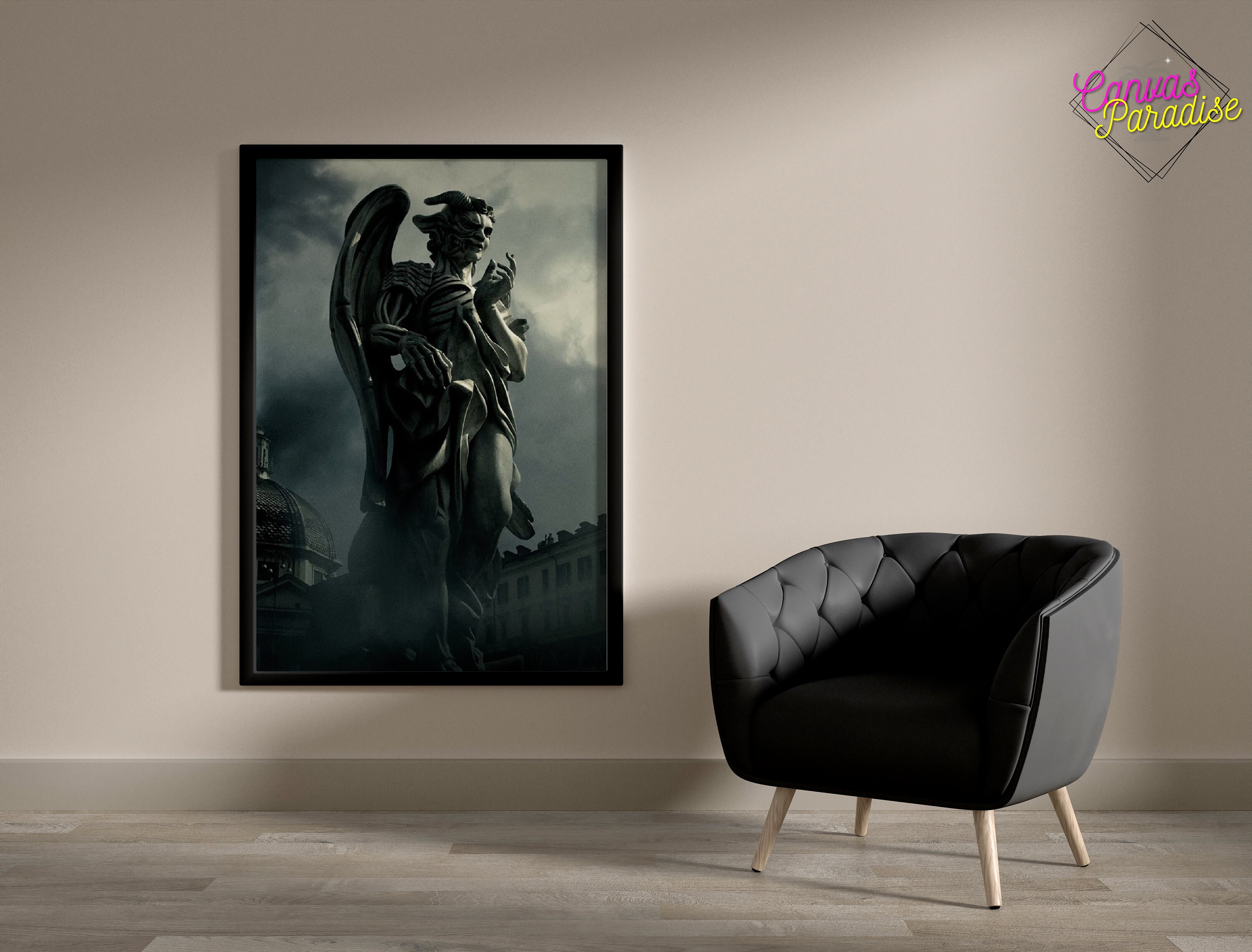 Half Human, Half Skeleton Creepy Woman Canvas, Skeleton Queen Canvas ...