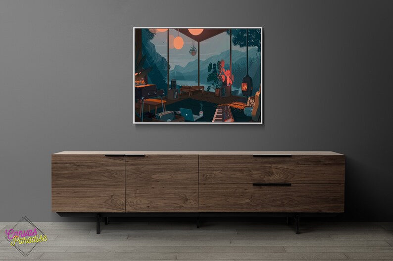 Anime Art Japanese Canvas, Lo-fi Anime City Poster, Lo-fi Style Canvas ...