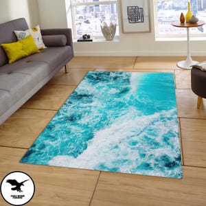 Ocean Rug, Beach Rug, Wave Sea Rug, Nautical Mat, Summer House Decor ...