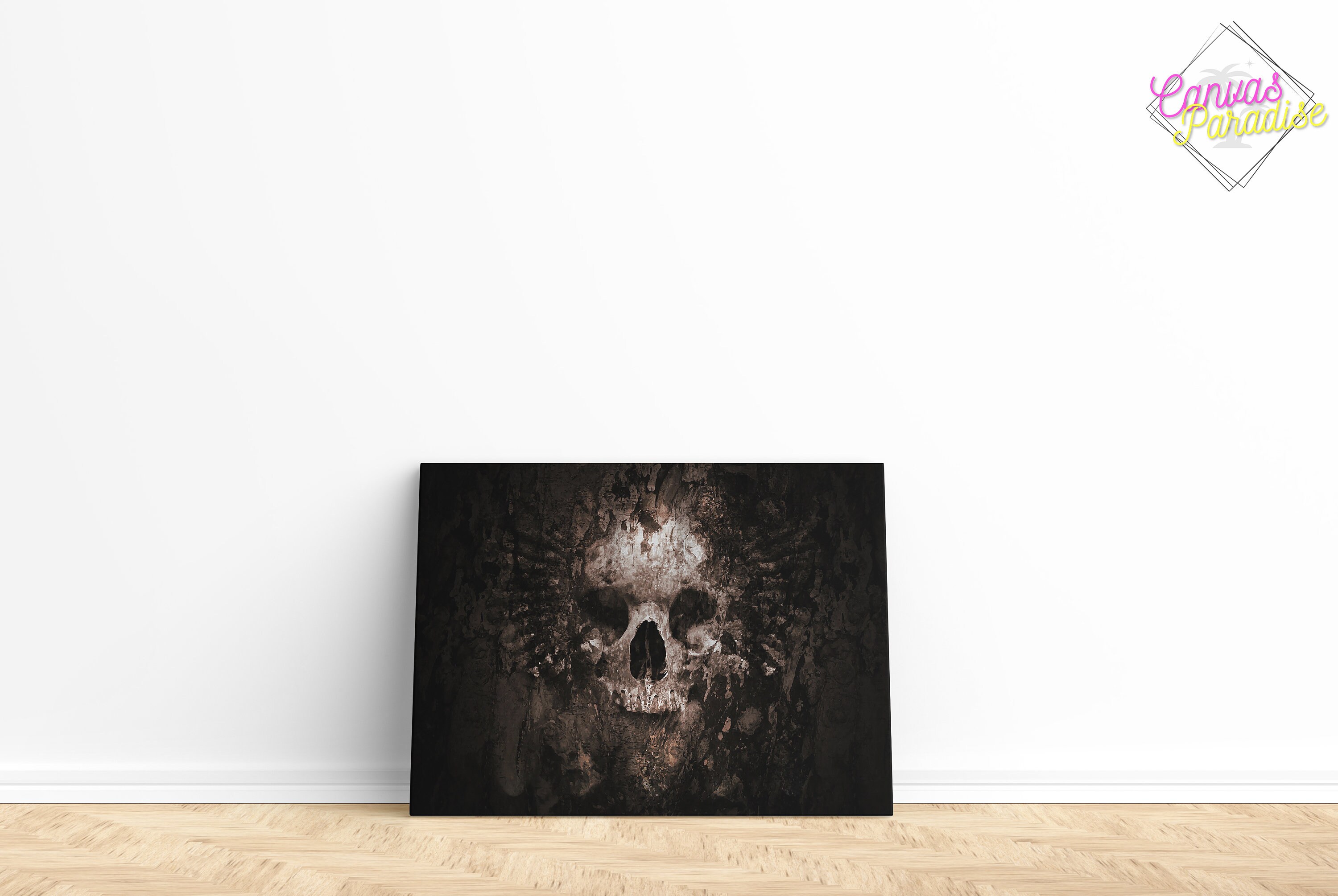 Gothic Canvas, Surreal Skull Canvas, Spooky Skull Canvas, Skull Canvas ...