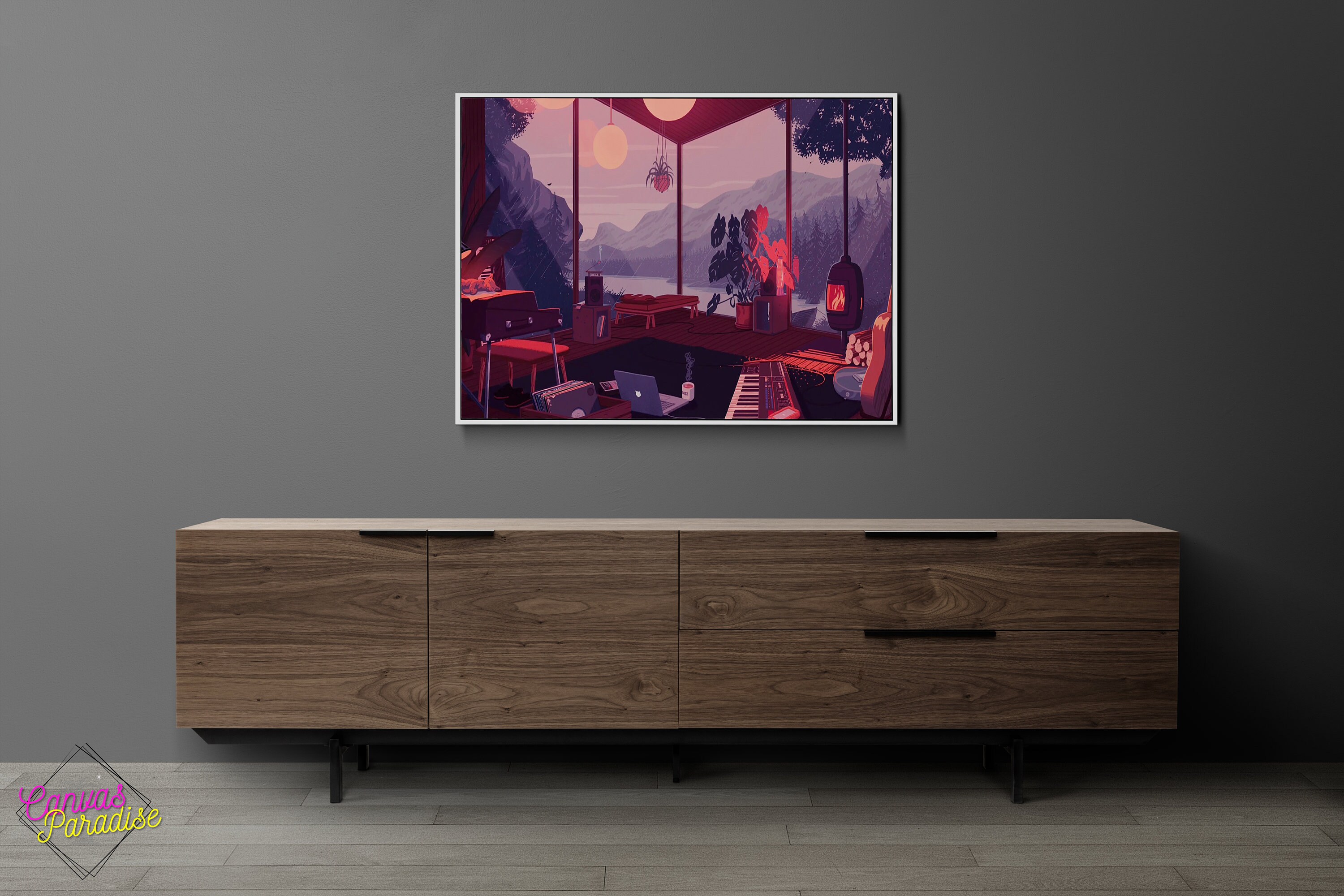 Lo-fi Anime City Poster, Lo-fi Style Canvas, Lo-fi Bedroom Canvas, Lo ...
