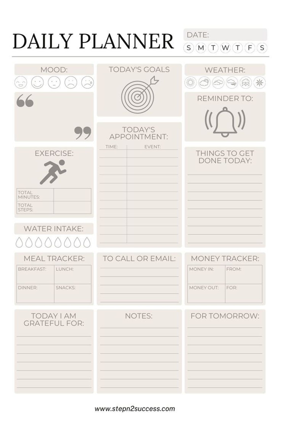 Daily to Do List Printable, Instant Download, Daily Planner, Printable ...