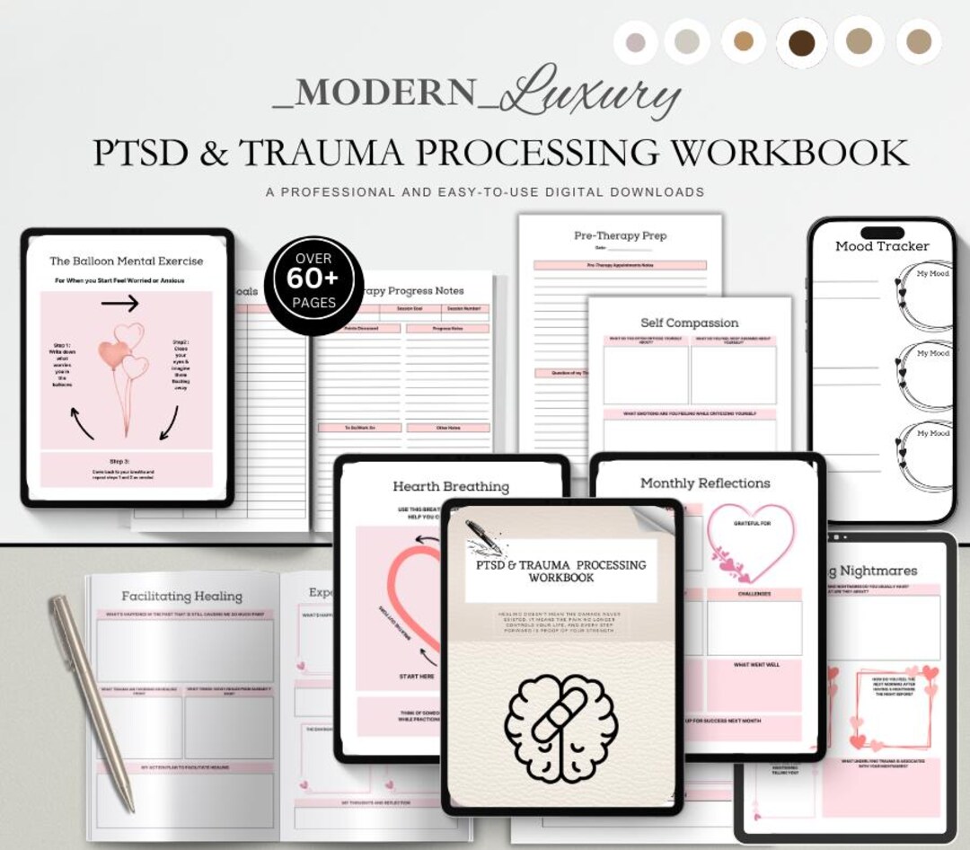 PTSD Trauma Processing Workbook, Mental Health Journal, Printable ...