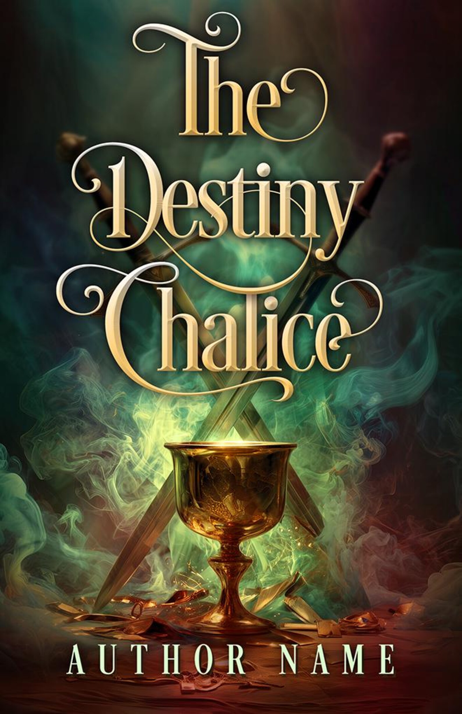 Premade Book Cover, Chalice and Swords Design, Fantasy Romance, Ebook ...
