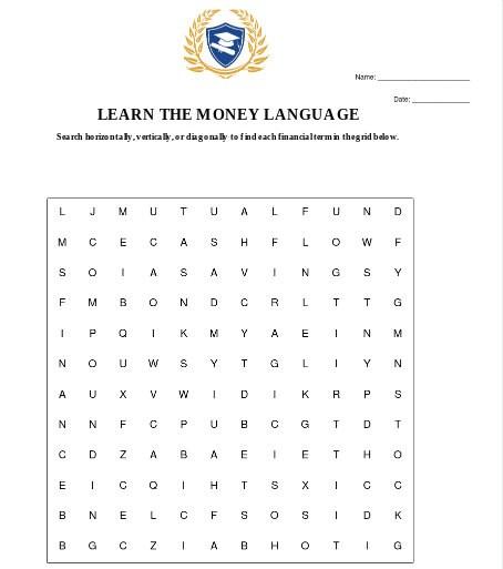 Printable Word Search - Learn the Money Language 001 (personal Finance ...